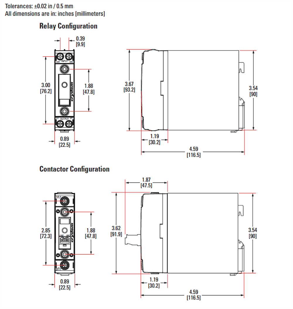 DR22 DIN Rail Mount Solid State Relays - Crydom / Sensata | Mouser