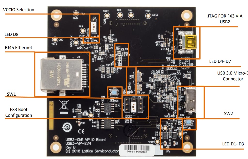 USB3-GbE VIP IO Board - Lattice Semiconductor | Mouser