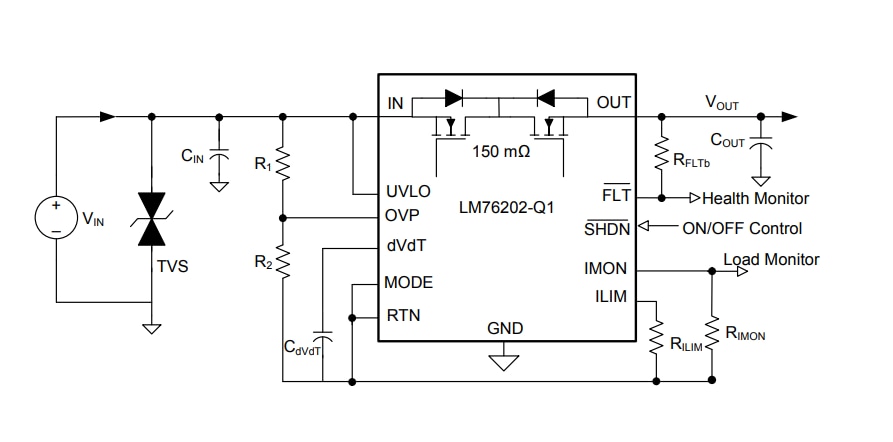 LM76202-Q1 Ideal Diode with Integrated FET - TI | Mouser