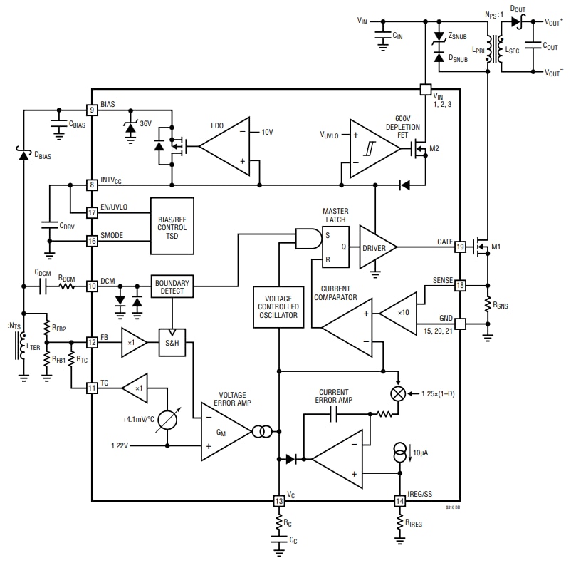 LT8316 Micropower Isolated Flyback Converters - ADI | Mouser