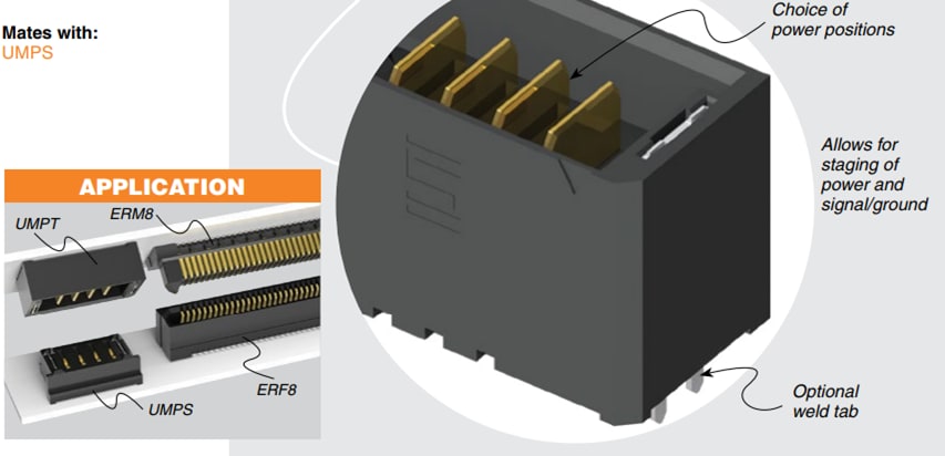 mPower 2mm UMPT/UMPS Ultra Micro Power Connectors - Samtec | Mouser