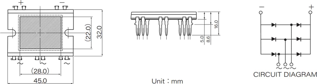 3-Phase Diode Modules (DIP Type) - SanRex | Mouser