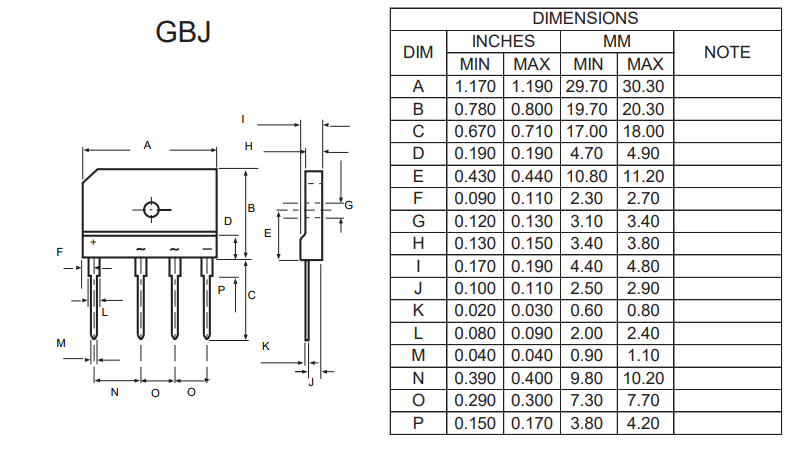 600V & 800V Planar Low Vf Bridge Rectifiers - MCC | Mouser