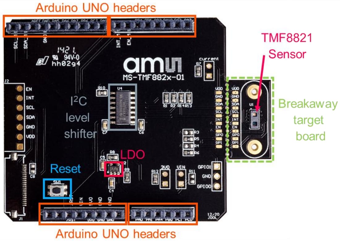 TMF8821-SHIELD Sensor Development Board - ams OSRAM | Mouser