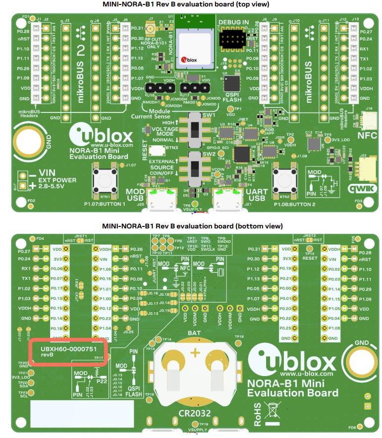MINI-NORA-B126 Evaluation Kit - u-blox | Mouser