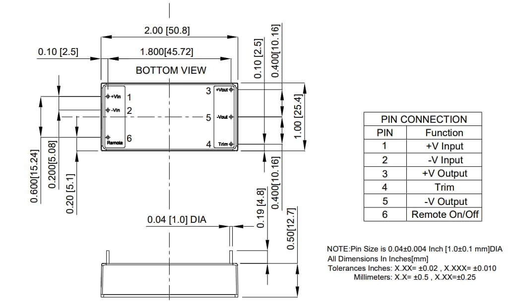 ECB40W18 Isolated DC-DC Converters - Cincon | Mouser