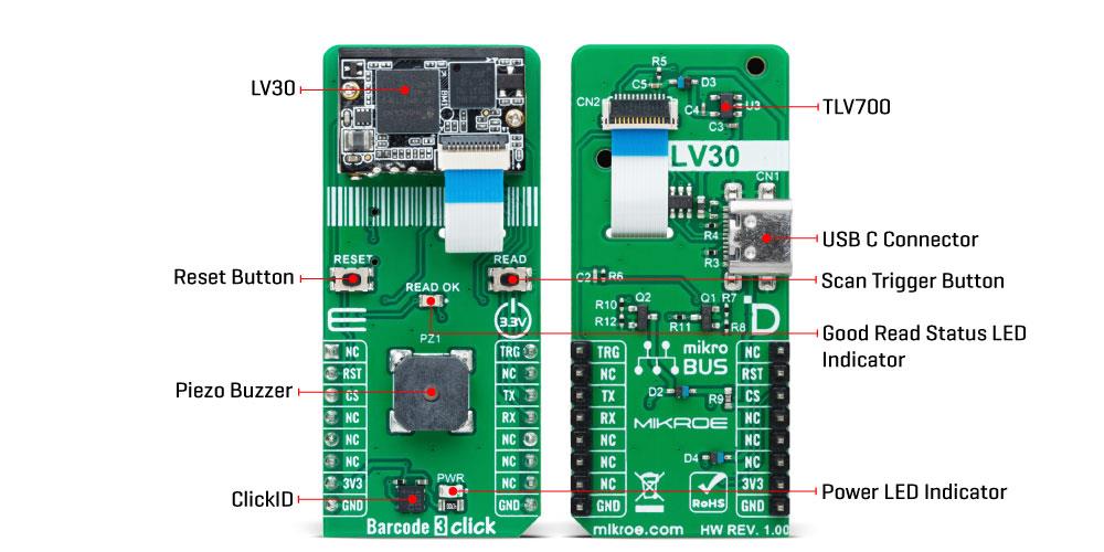 Barcode 3 Click - Mikroe | Mouser