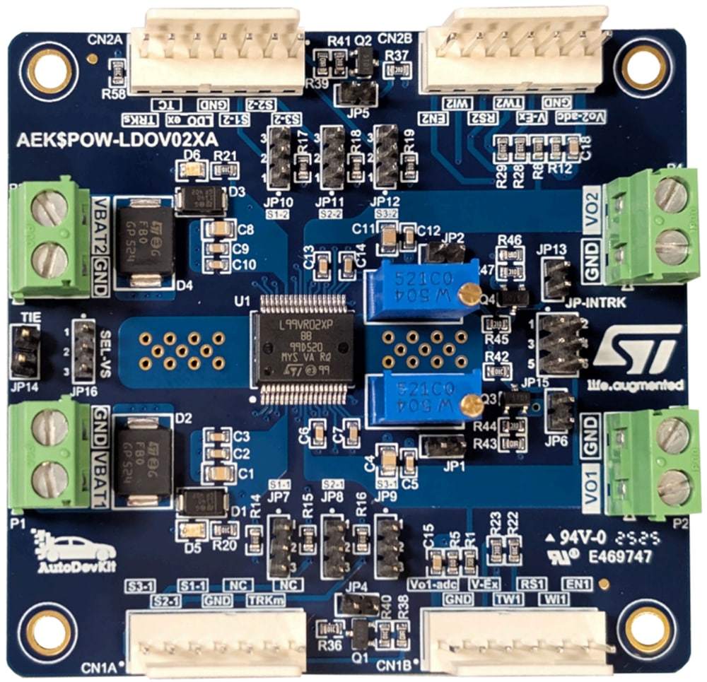 AEK-POW-LDOV02X Voltage Regulator Evaluation Board - STMicro | Mouser